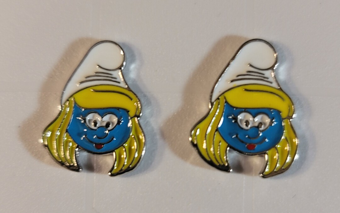 Smurfette, Smurf, and the Mushroom House Earrings. - Etsy