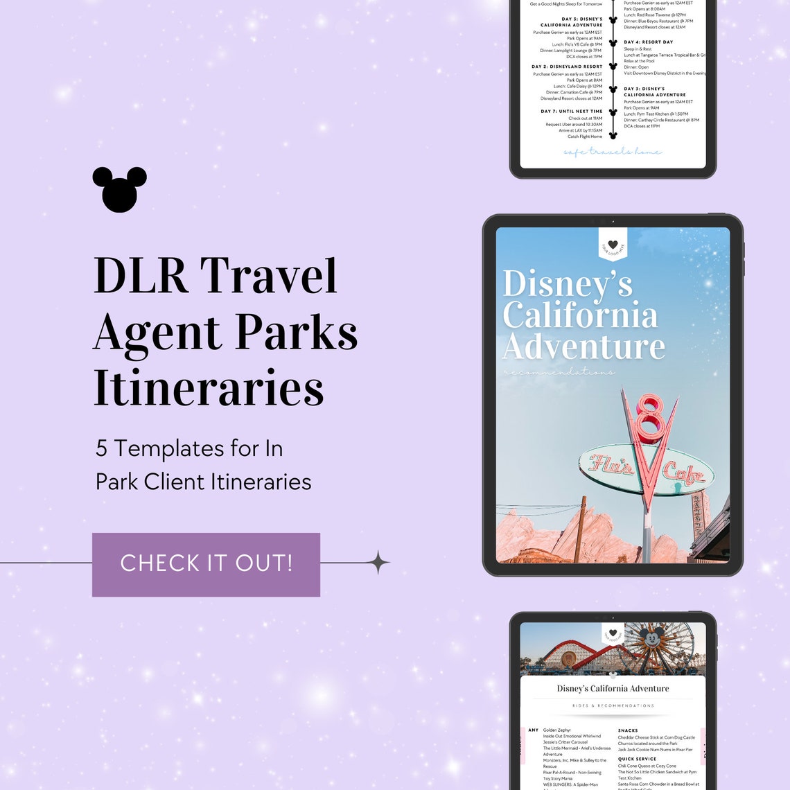DLR Travel Agent Client Park Itinerary Bundle, DLR Travel Agent ...