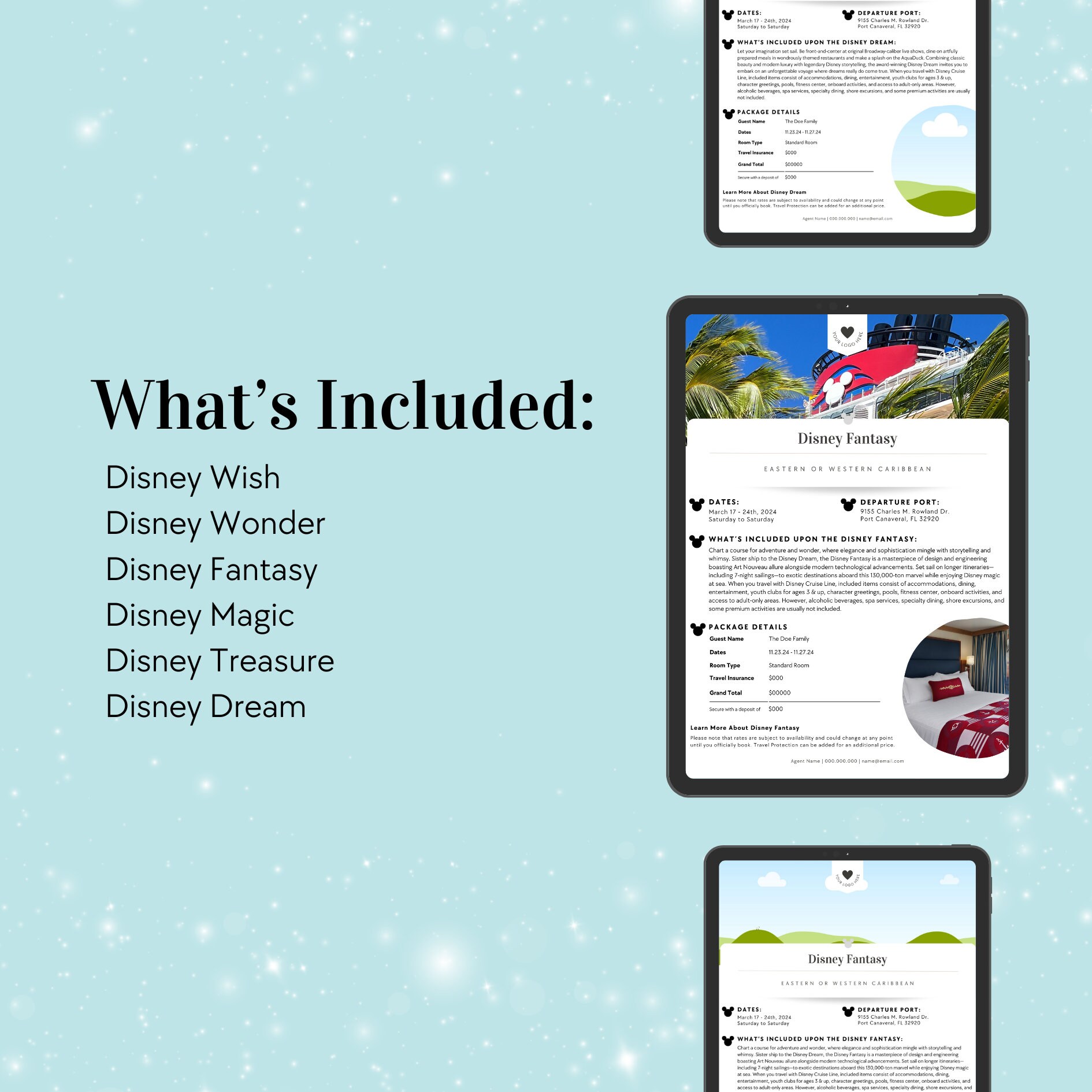 DCL Travel Agent Client Ship Quote Cards Kit, DCL Travel Agent ...