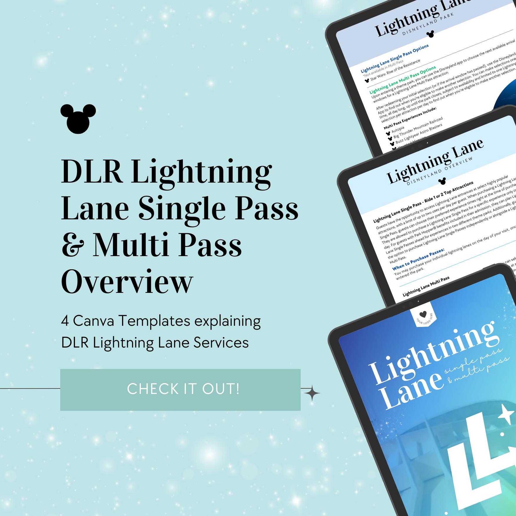 DLR Travel Agent Lightning Lane Single Pass & Multi Pass Overview, DLR ...