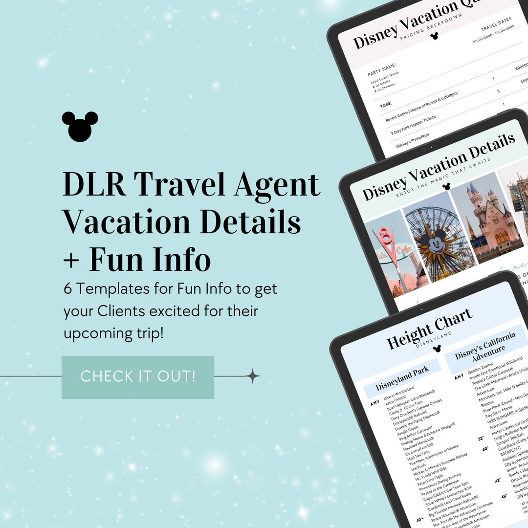 DLR Travel Agent Client Vacation Details & Fun Info, DLR Travel Agent ...