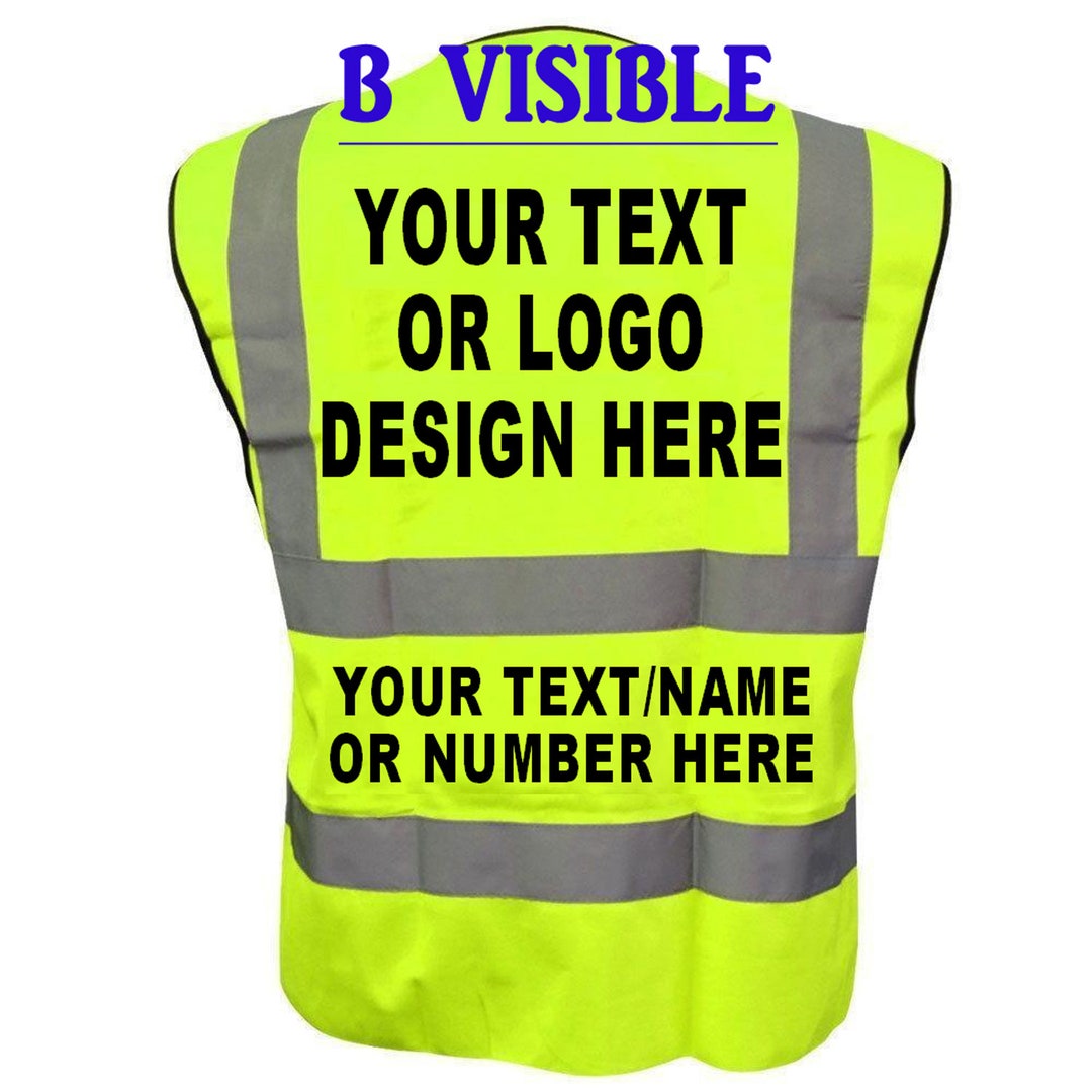 Personalised Hi-vis Safety Vests Printed High Visibility Waistcoats ...