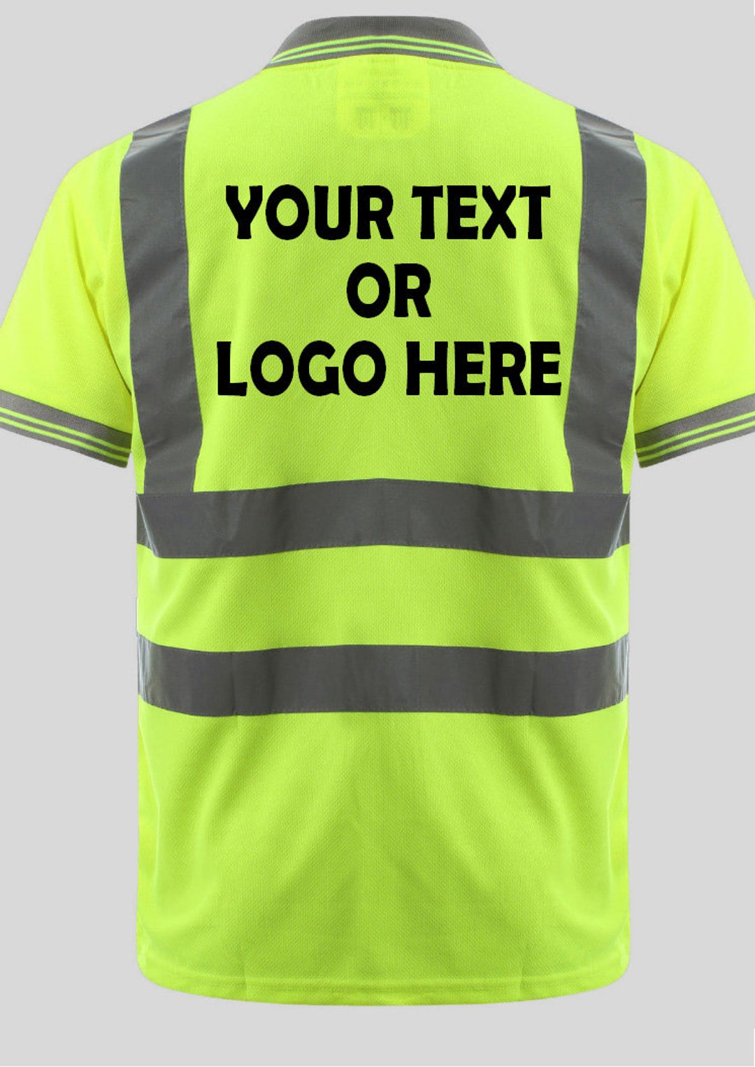 Printed Hi Vis Safety Polo T-shirts Personalised Polo Safety Shirts ...