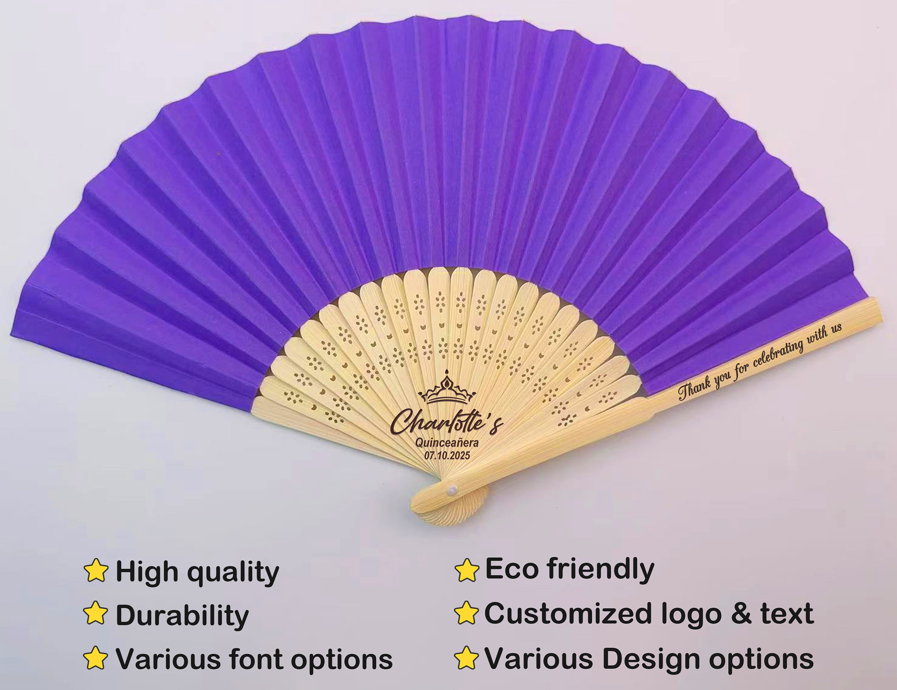 Custom Quinceañera Party Favor Quinceañera Fan in Bulk Fiesta De Quince ...