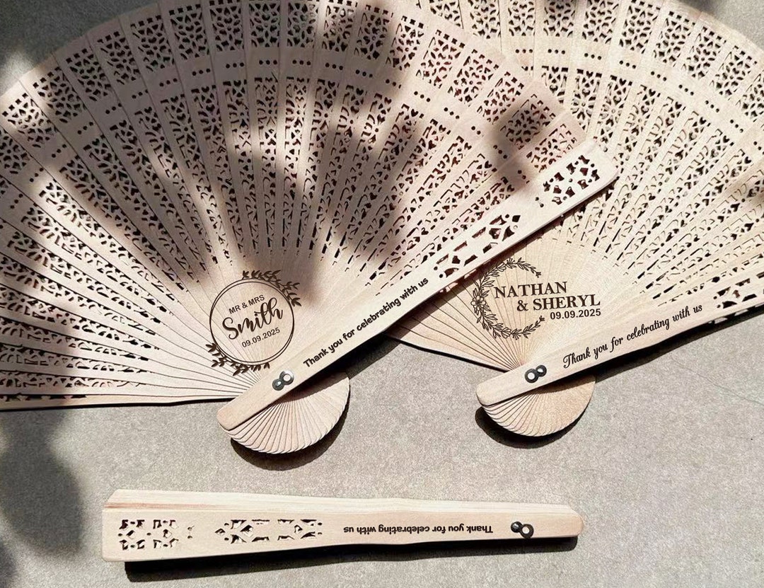 Personalized Wedding Fans Set Wedding Fans in Bulk Custom Rustic Fans ...