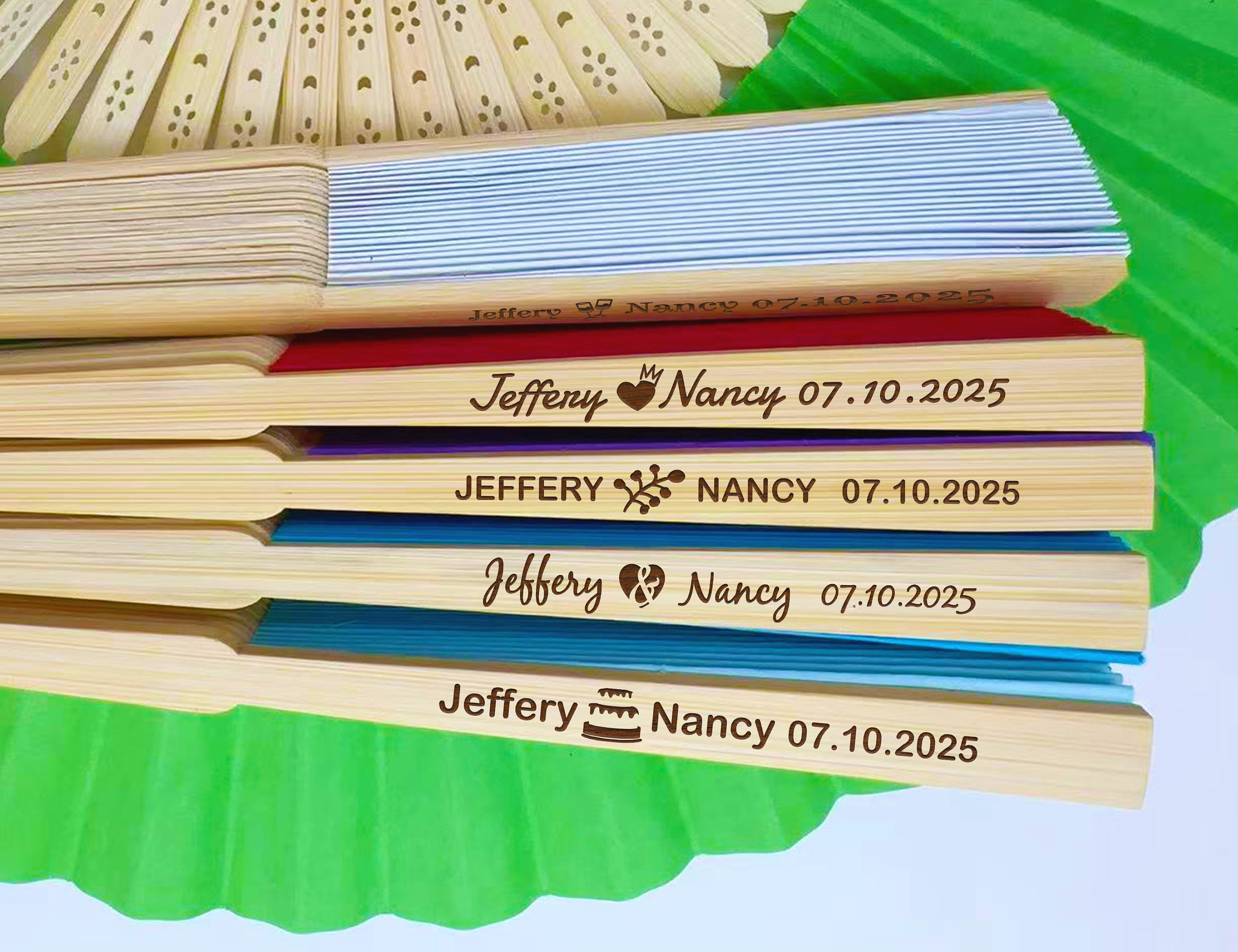 Personalized Fans Fabric Wedding Fan Party Favor Program Fan ...