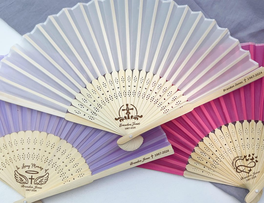 Bulk Custom Memorial Hand Fans/remembrance Gift Fan/personalized ...