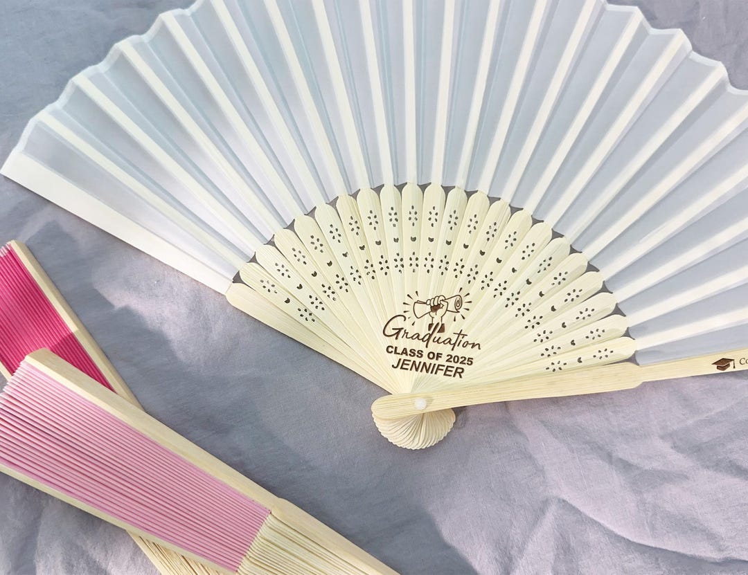 Personalized Graduation Fan in Bulk, Hand Fan Graduation Favors ...