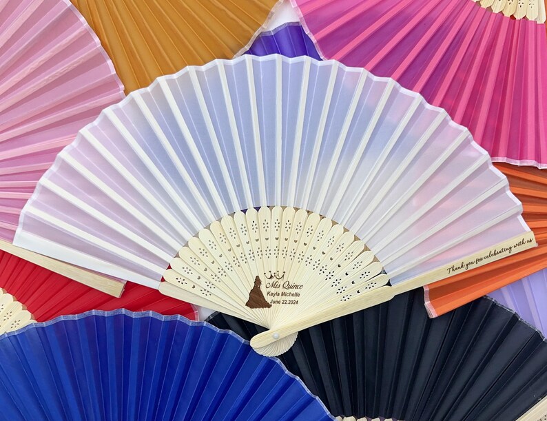 Personalized Quinceanera Favor Fan: Engraved Sandalwood, Sweet 16 ...
