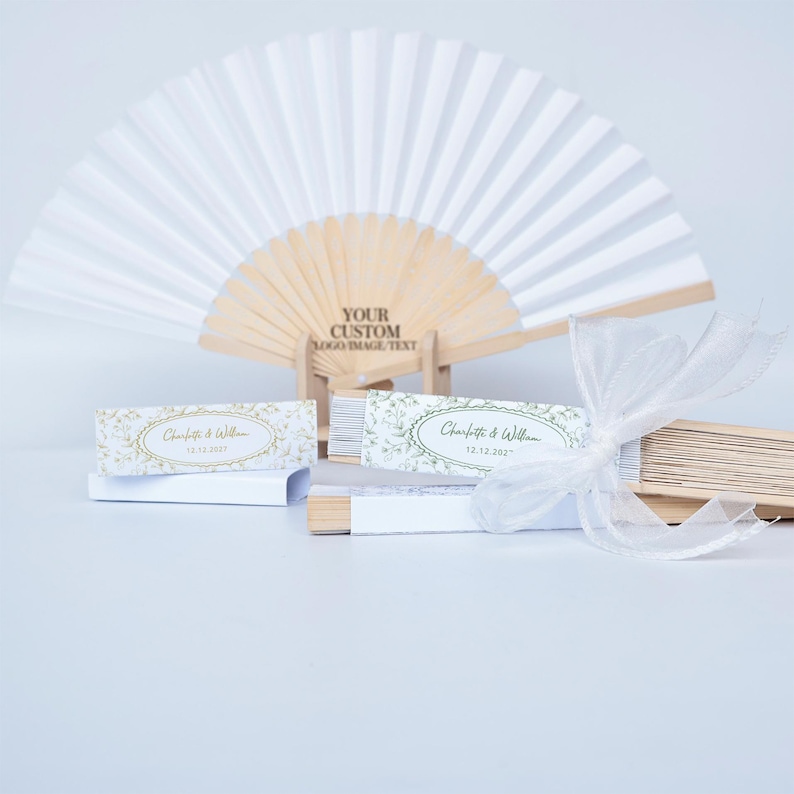 Botanical Paper Hand Fan With Sleeve – Vintage Americana Wedding Favor ...