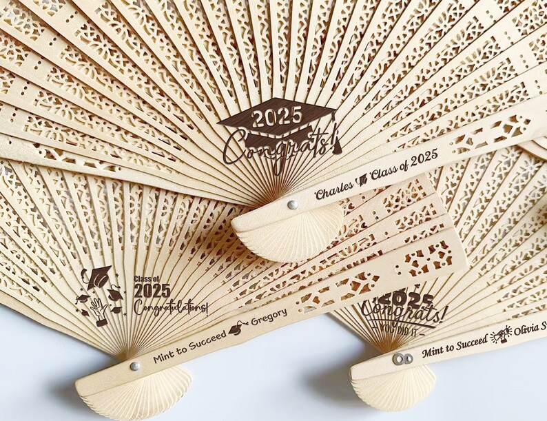 Sandalwood Graduation Fans in Bulk Personalized Gift for Graduation ...