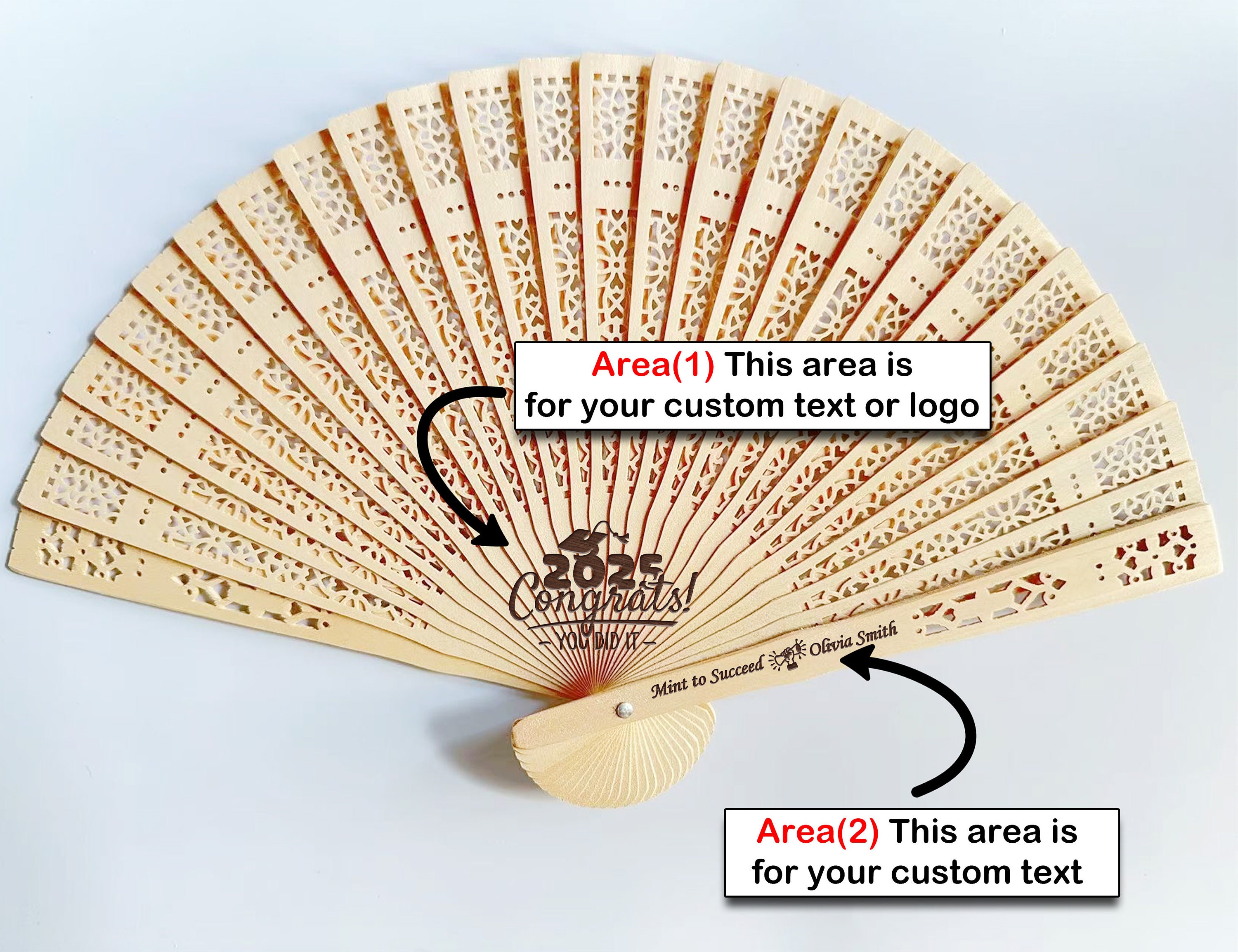 Sandalwood Graduation Fans in Bulk Personalized Gift for Graduation ...