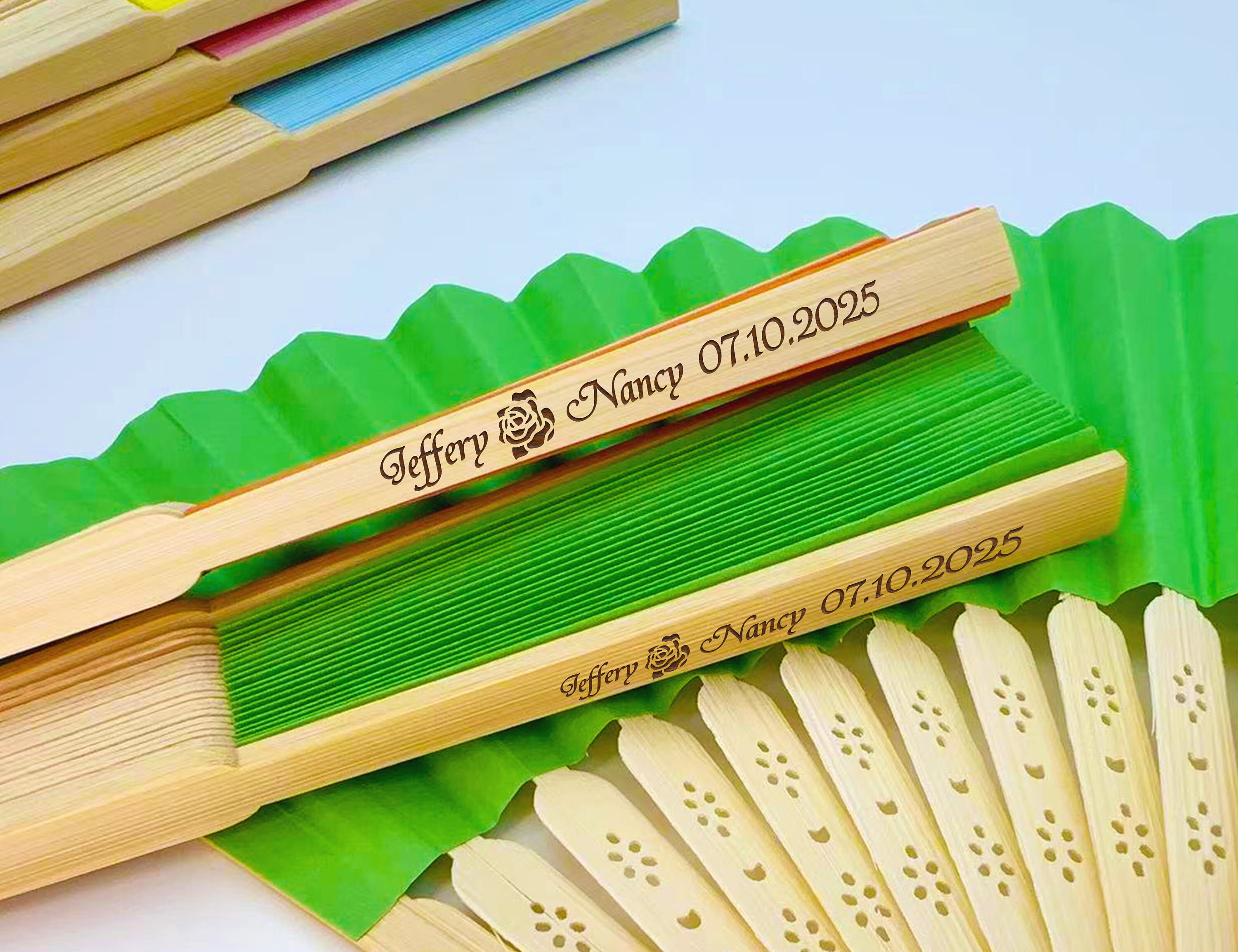 Personalized Fans Fabric Wedding Fan Party Favor Program Fan ...