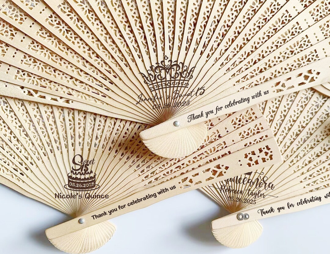 Bulk Quinceañera Fan Quinceañera Party Favor Custom Rustic Wedding ...