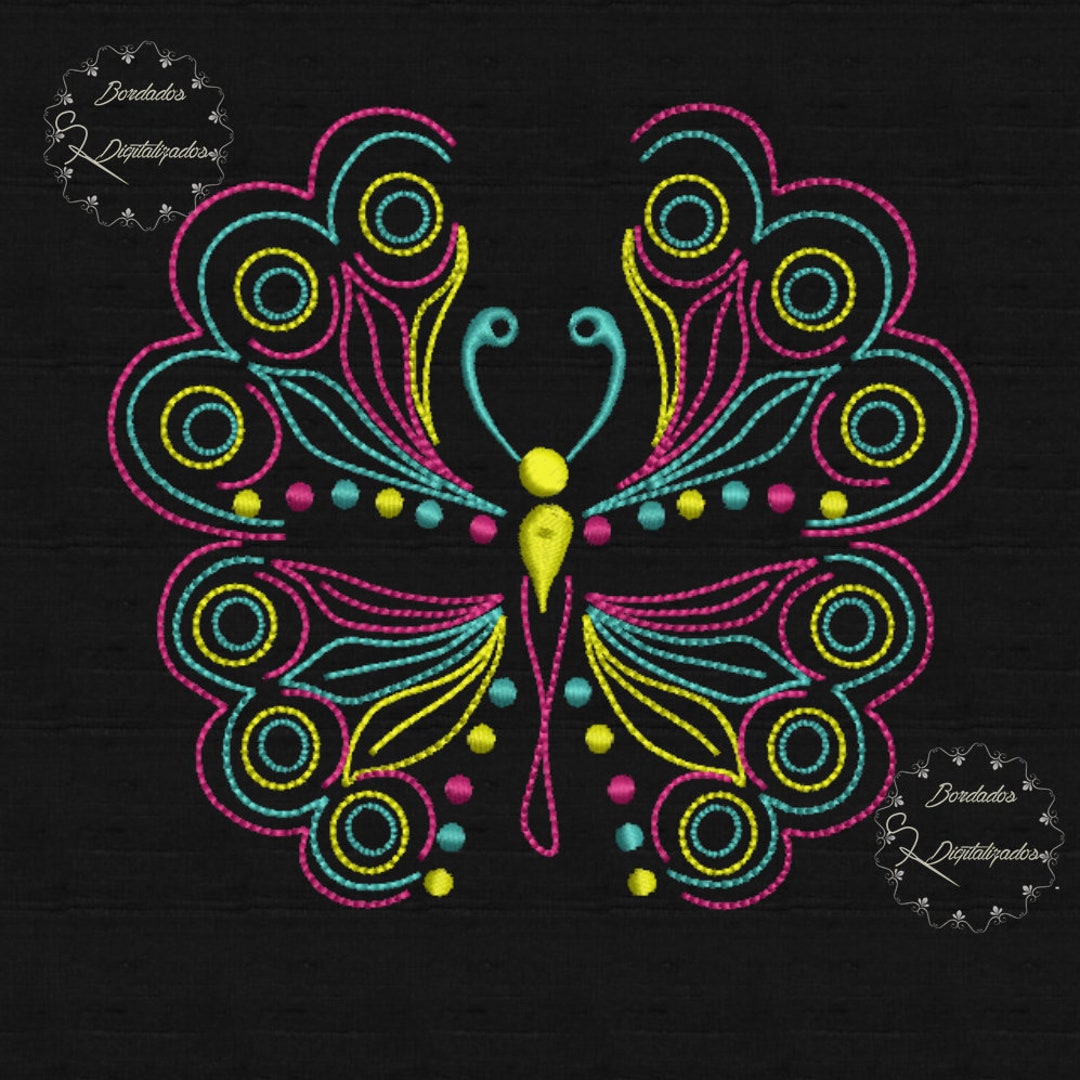 Set di design 5 per farfalla e fiore ricamo set design per farfalla ...