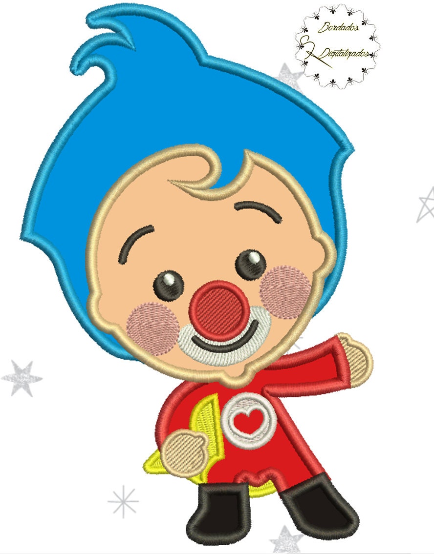 Embroidered Design Applique Plim Plim Face 4 sizes Diseño - Etsy España