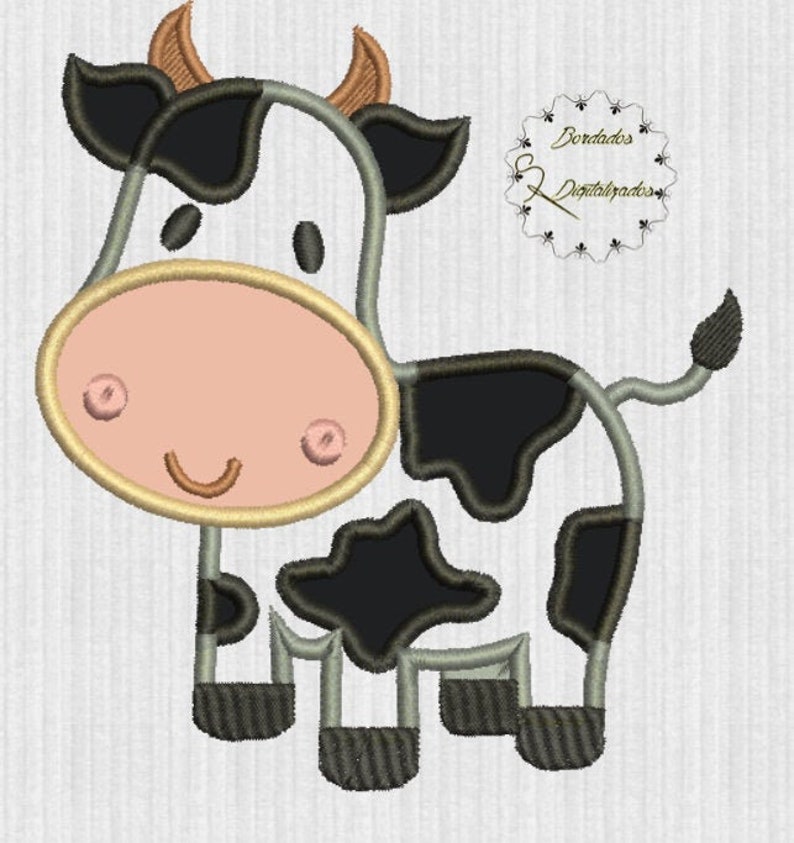 Embroidery Desing Applique Cow Designs Embroidered Cow Animals - Etsy