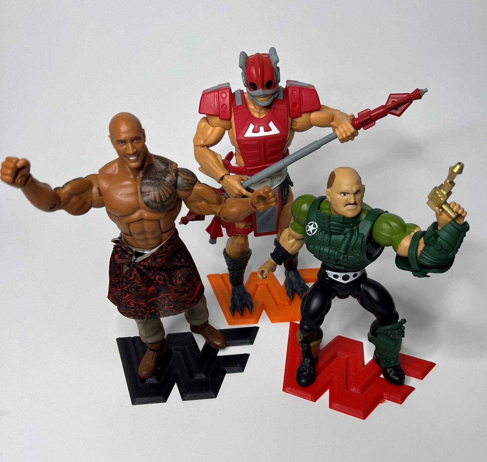 Wrestling WWF Masters of the Universe Wwe 3d Printed Stands 3ct Multi ...