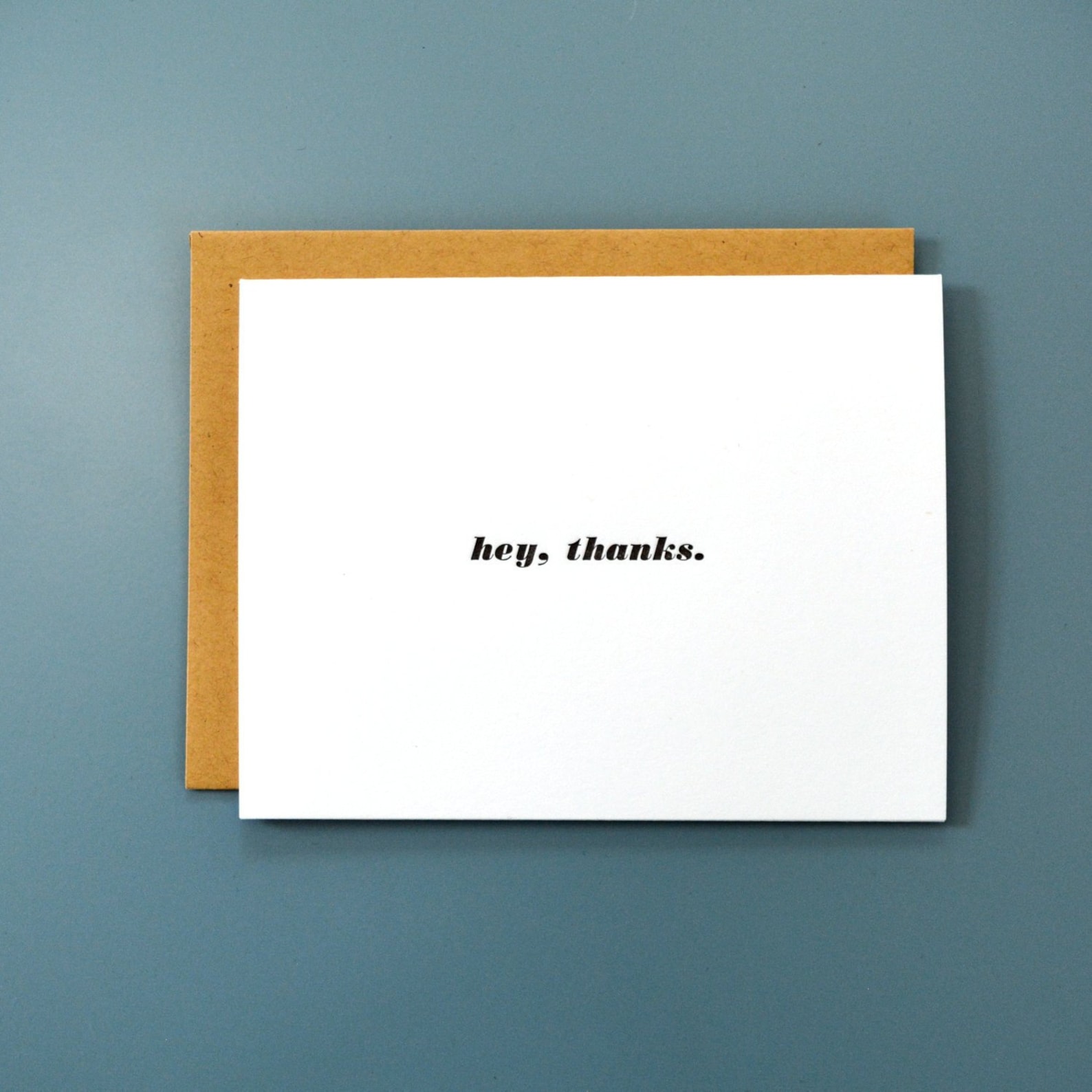 Hey, Thanks. – Minimalist Letterpress Thank You Card - Etsy