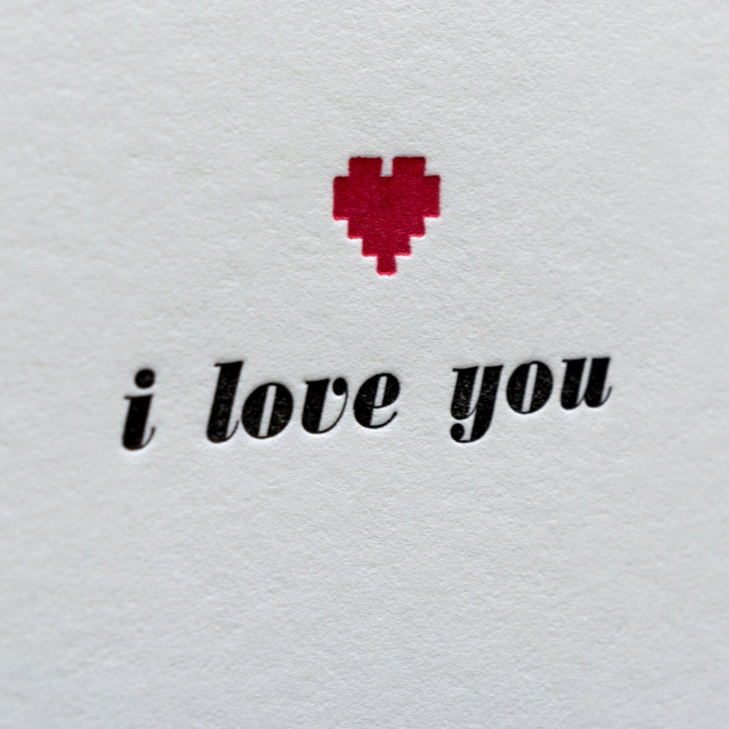 I Love You | Minimalist Letterpress Card | Simple Anniversary Card - Etsy