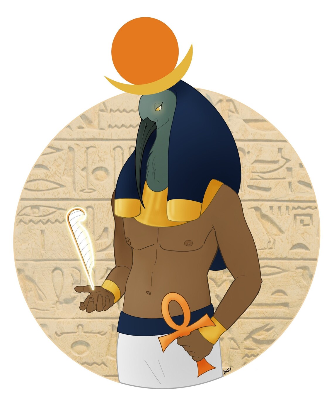 Egyptian God Djehuty (thoth) Digital Art Glossy Print - Etsy