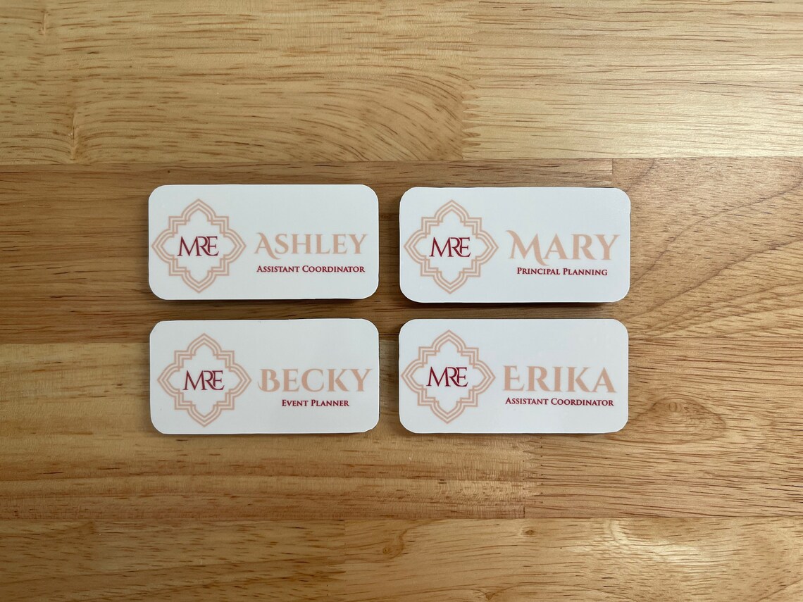 Wearable Name Tags Full Color Name Tags Business Name Tags - Etsy