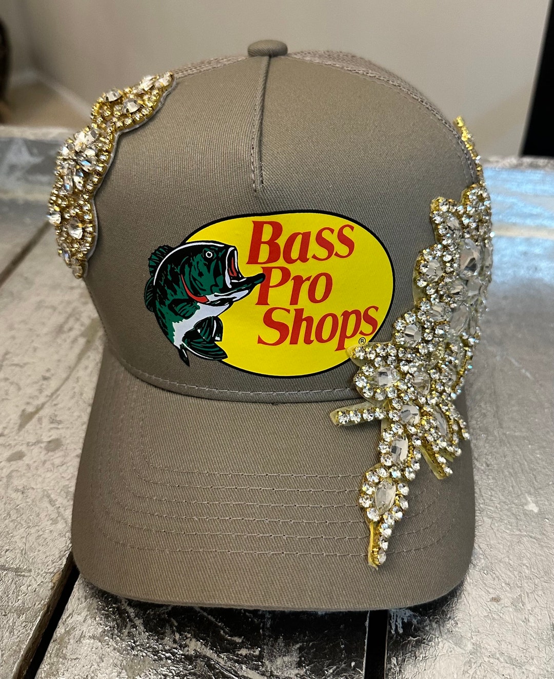 Bass Pro Shops Bling Sparkle Crystal Applique Hat TAN Unisex - Etsy