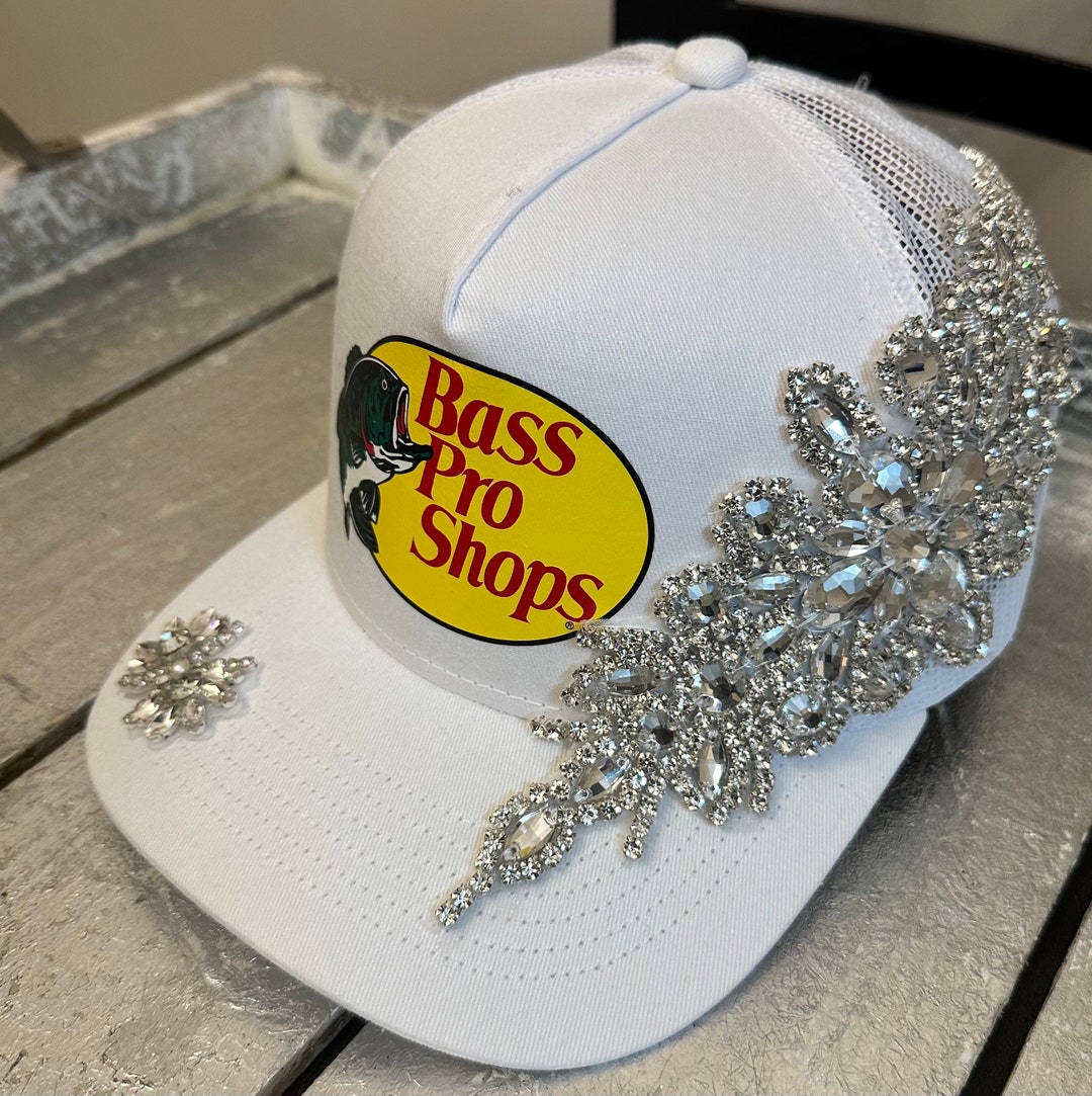 Bass Pro Shops Bling Sparkle Crystal Applique Hat WHITE Unisex - Etsy
