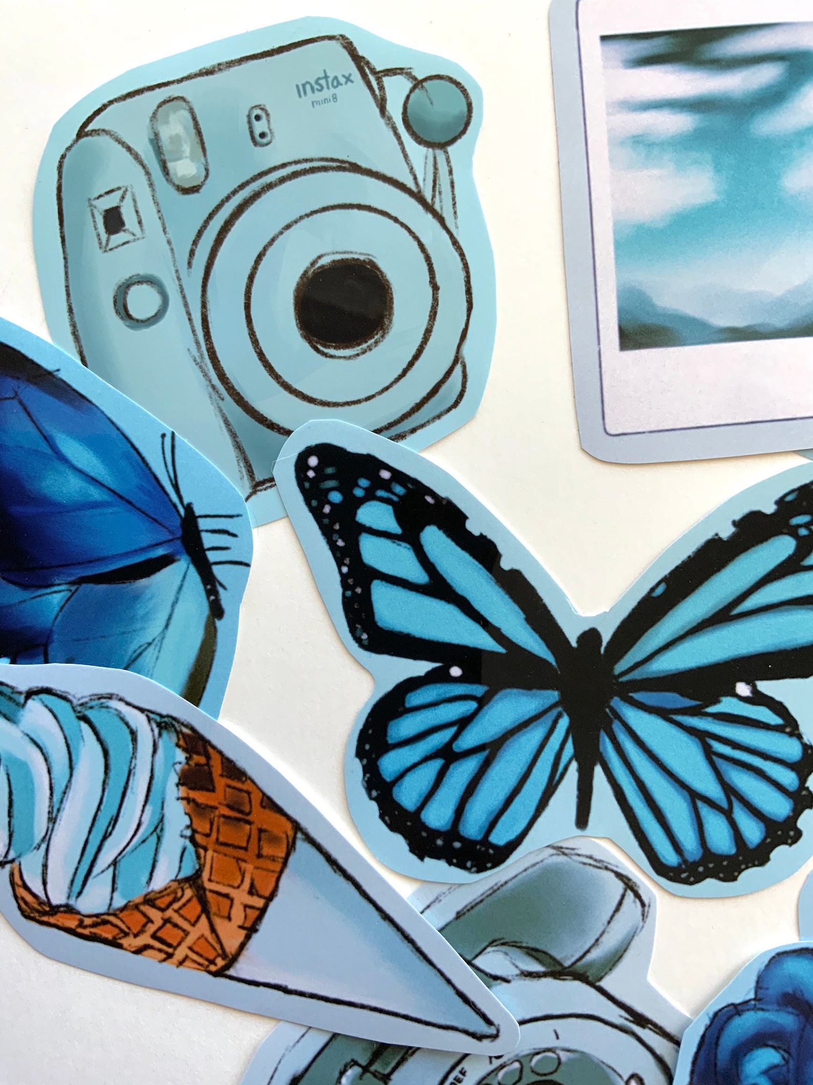 Blue Aesthetic Sticker Pack of 10 Laptop Decals Journaling | Etsy