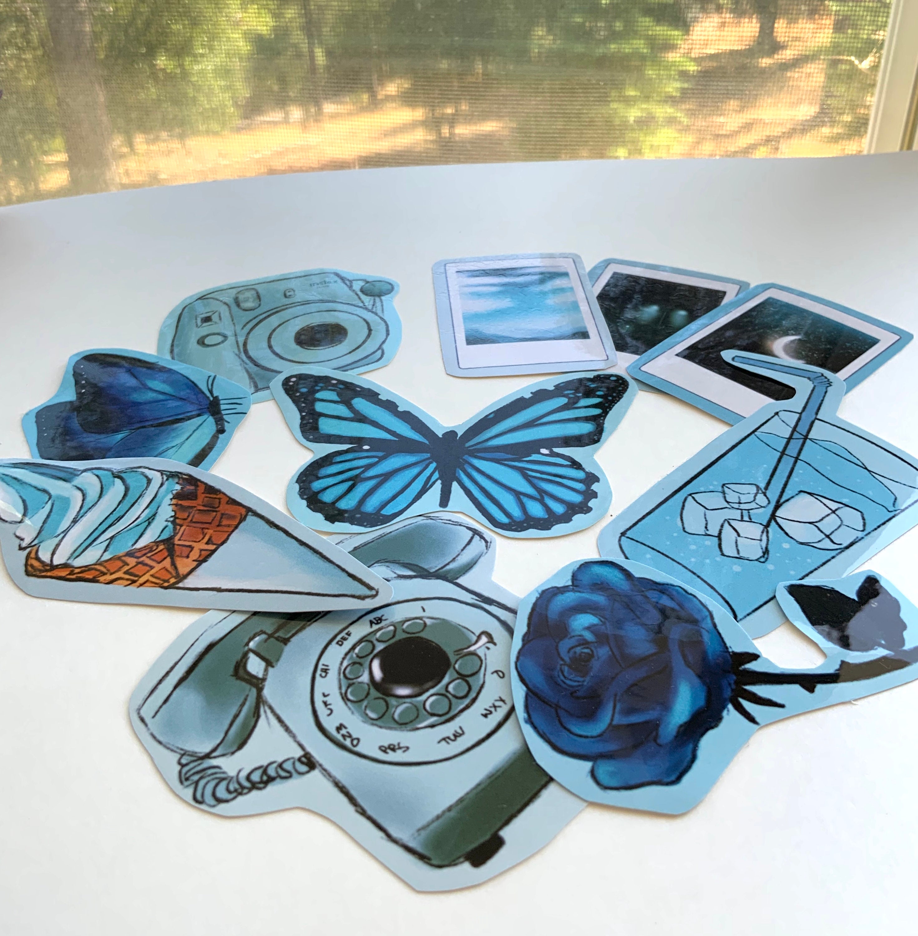 Blue Aesthetic Sticker Pack of 10 Laptop Decals Journaling | Etsy