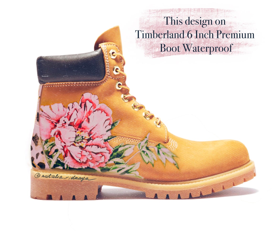 Floral Custom Hand Painted Timberland Boots Aesthetic Timbs | Etsy