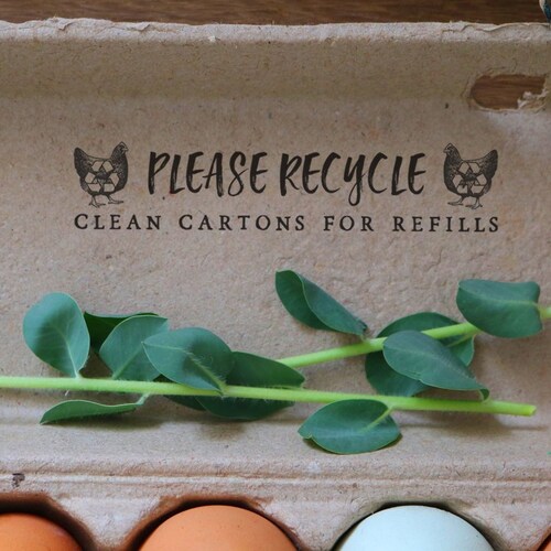 Please Recycle Clean Cartons for Refills Egg Carton Stamp - Etsy