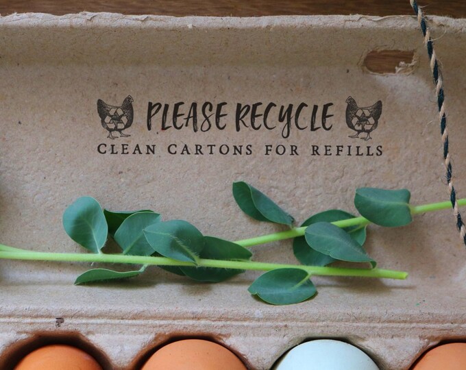 Please Recycle Clean Cartons for Refills Egg Carton Stamp - Farm Stamp ...