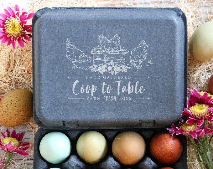 Chicken Rubber Stamp Egg Carton Stamp Farm Stamp Fresh Chicken Eggs ...