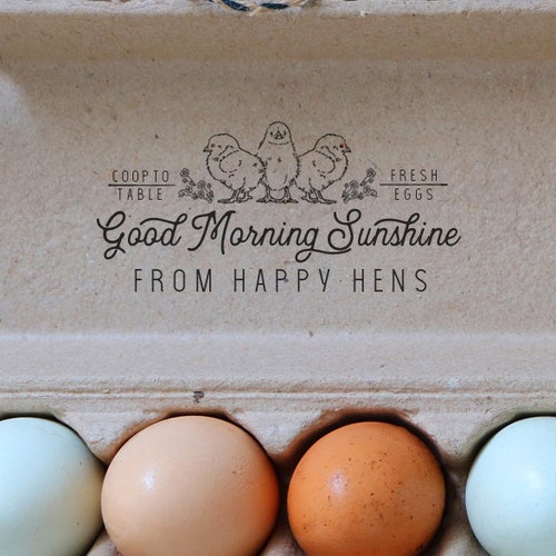 Good Morning Sunshine Egg Carton Stamp Farm Stamp Coop to - Etsy