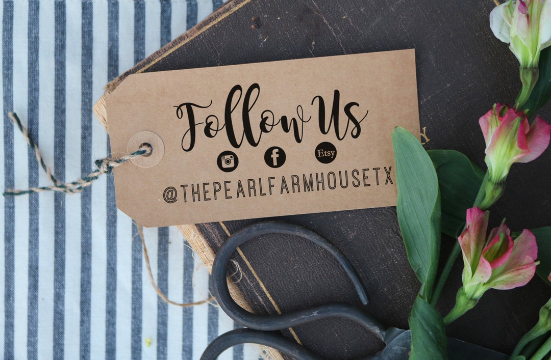 Custom Rubber Stamp - Social Media Stamp - Business Stamp - Visit Us ...