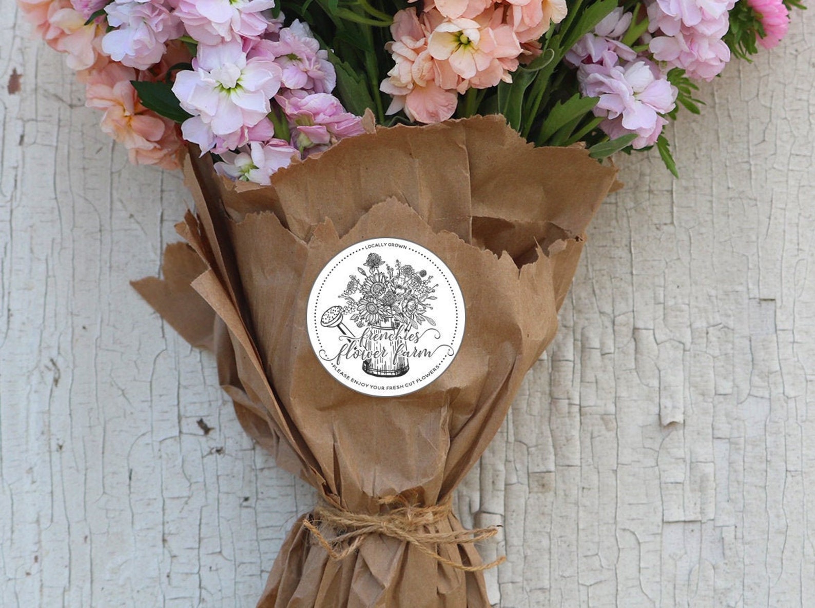 Flower Bouquet Rubber Stamp - Fresh Cut Flowers Stamp - Custom Flower ...