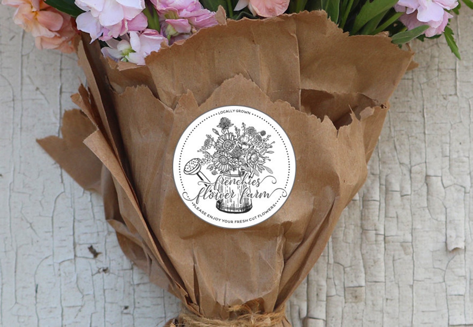 Flower Bouquet Rubber Stamp - Fresh Cut Flowers Stamp - Custom Flower ...