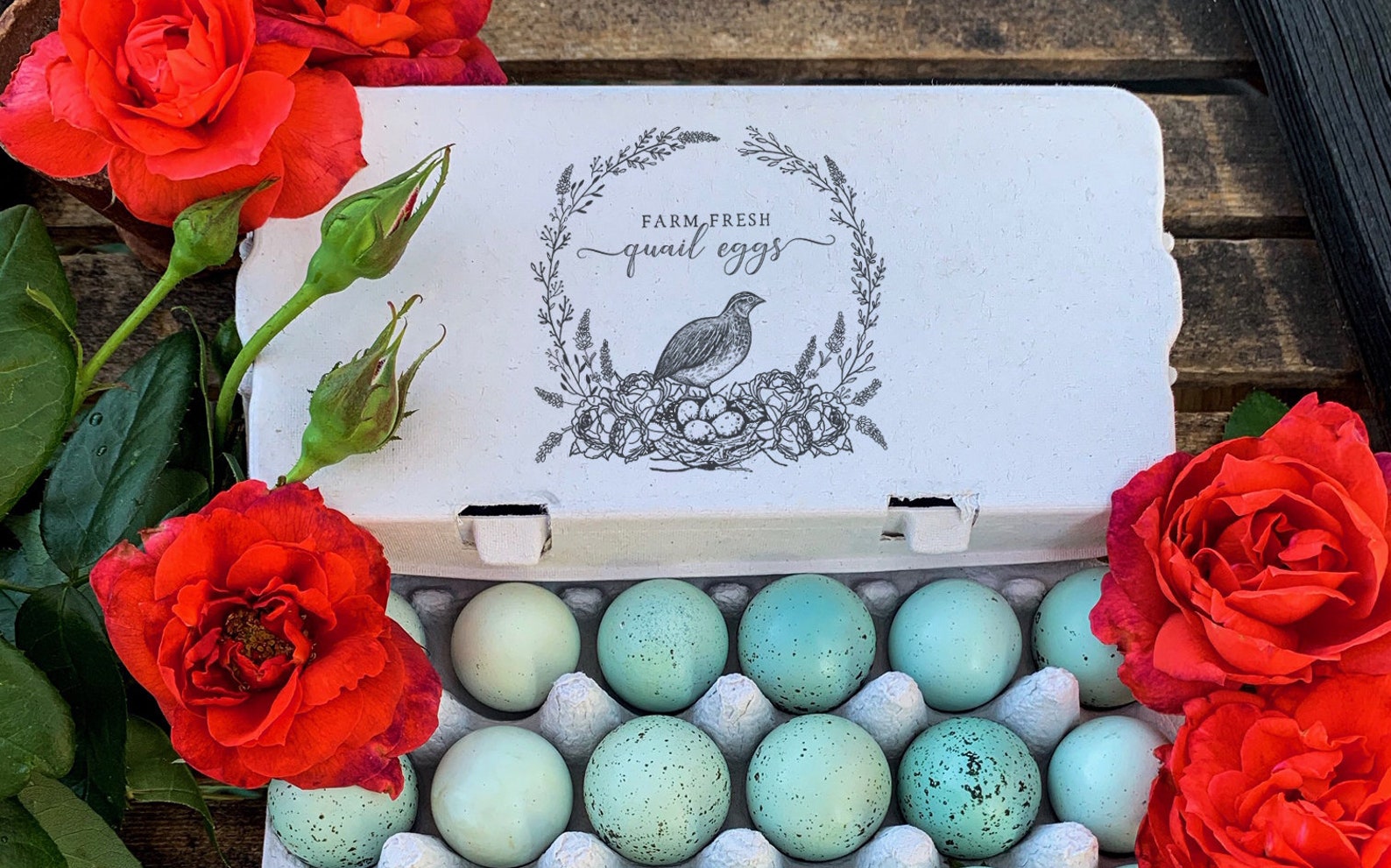 Quail Egg Carton Rubber Stamp - Quail Egg Stamps - Farm Stamp - Fresh ...