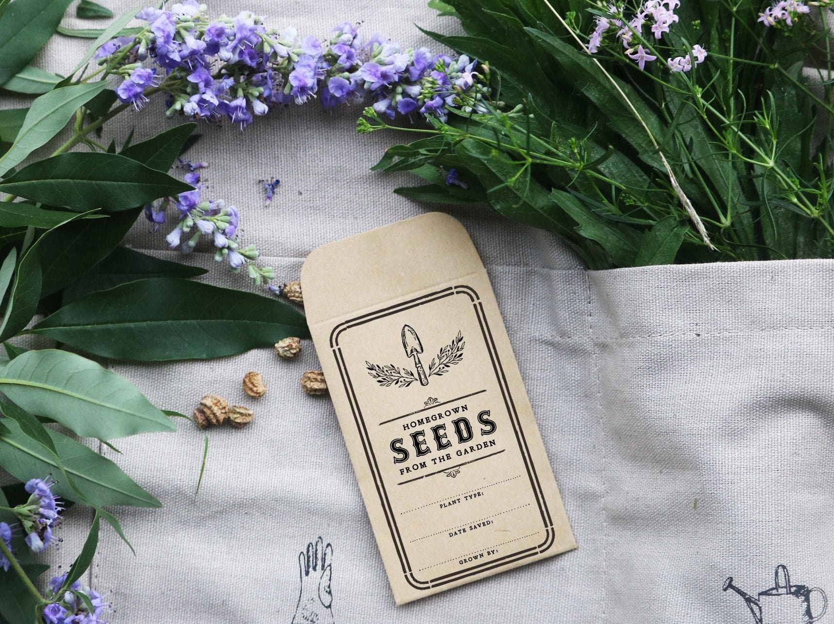 Homegrown Seed Packet Rubber Stamp - Garden Stamp - Seed Stamp - Custom ...