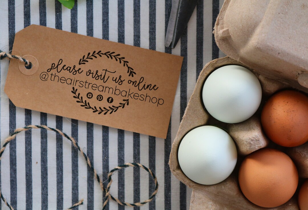 Custom Rubber Stamp - Social Media Stamp - Bakery Stamp - Farm Stamp ...