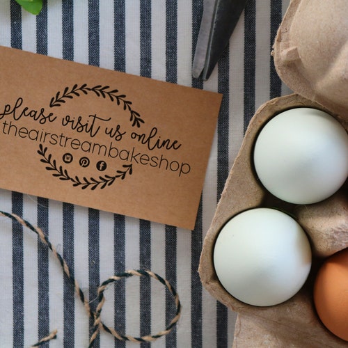 Custom Rubber Stamp Social Media Stamp Business Stamp - Etsy