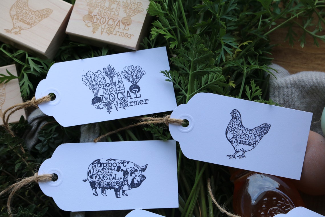 Pig Support Your Local Farmer Rubber Stamp Egg Carton Stamp | Etsy