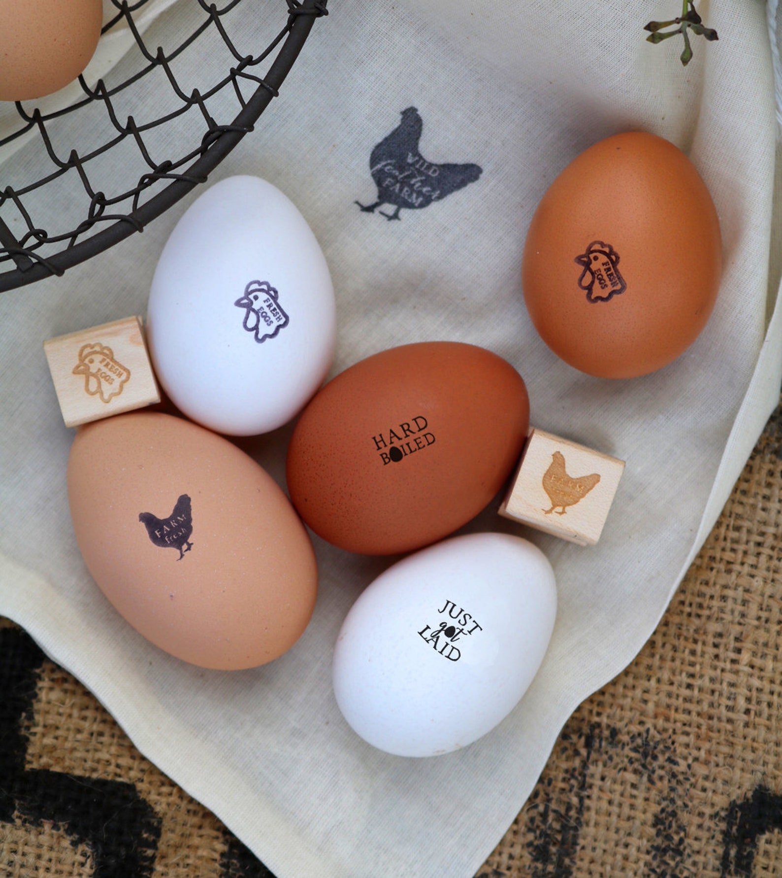 Hard Boiled Egg Stamp Farm Stamp Fresh Egg Stamp Chicken | Etsy