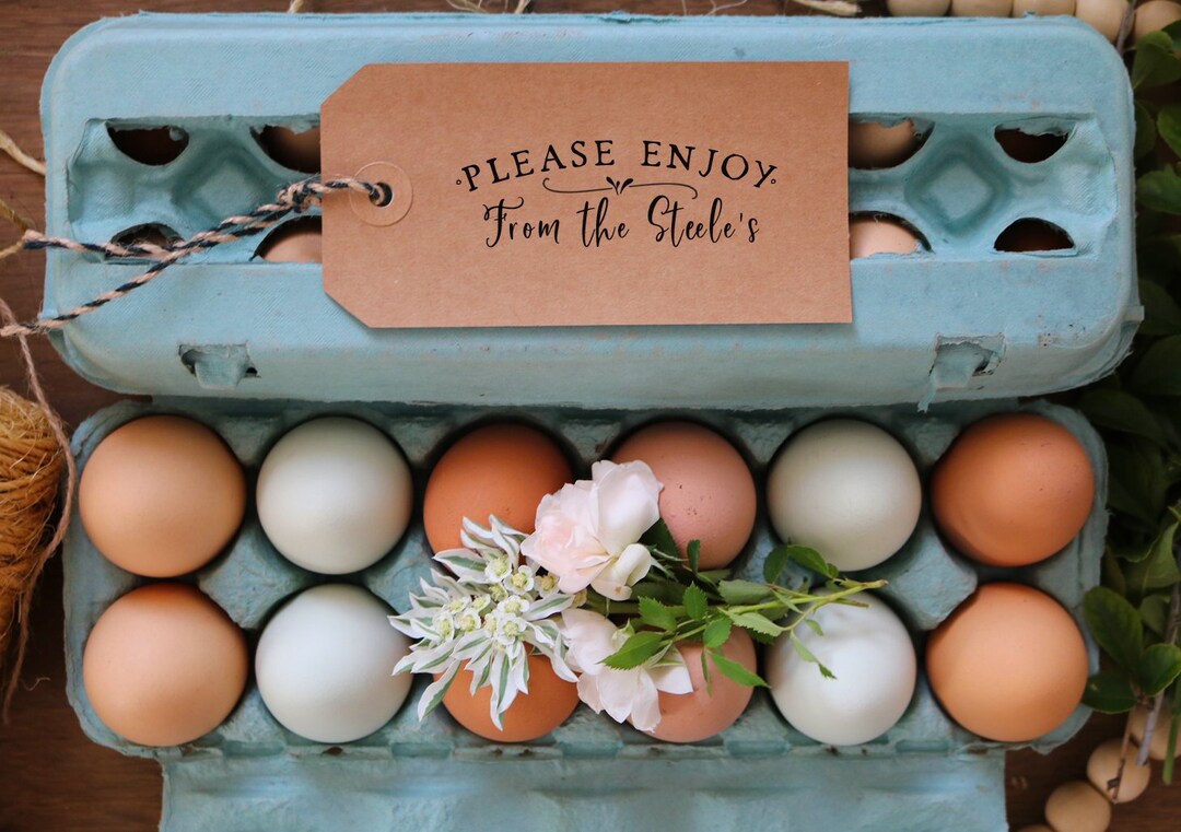 Please Enjoy Rubber Stamp - Egg Carton Rubber Stamp - Farm Stamp ...