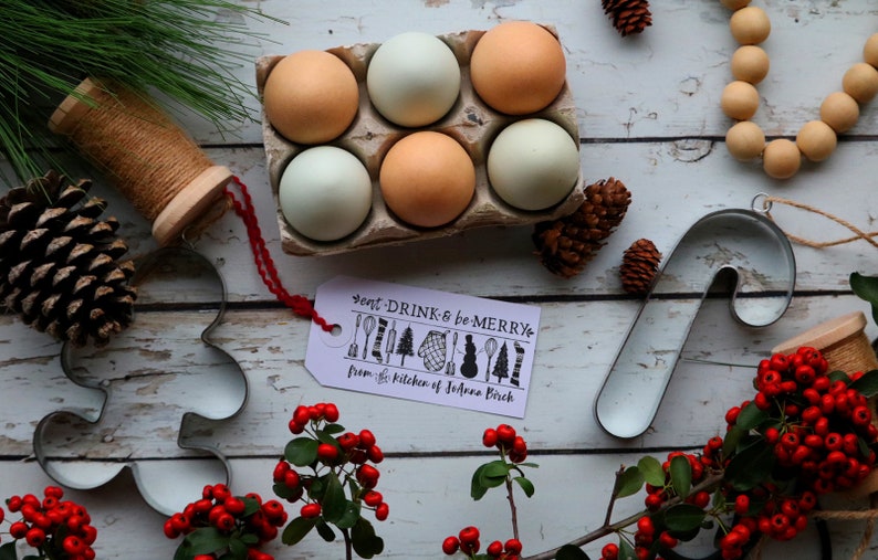 Eat Drink and Be Merry Christmas Baking Gift Tag Stamp - Etsy