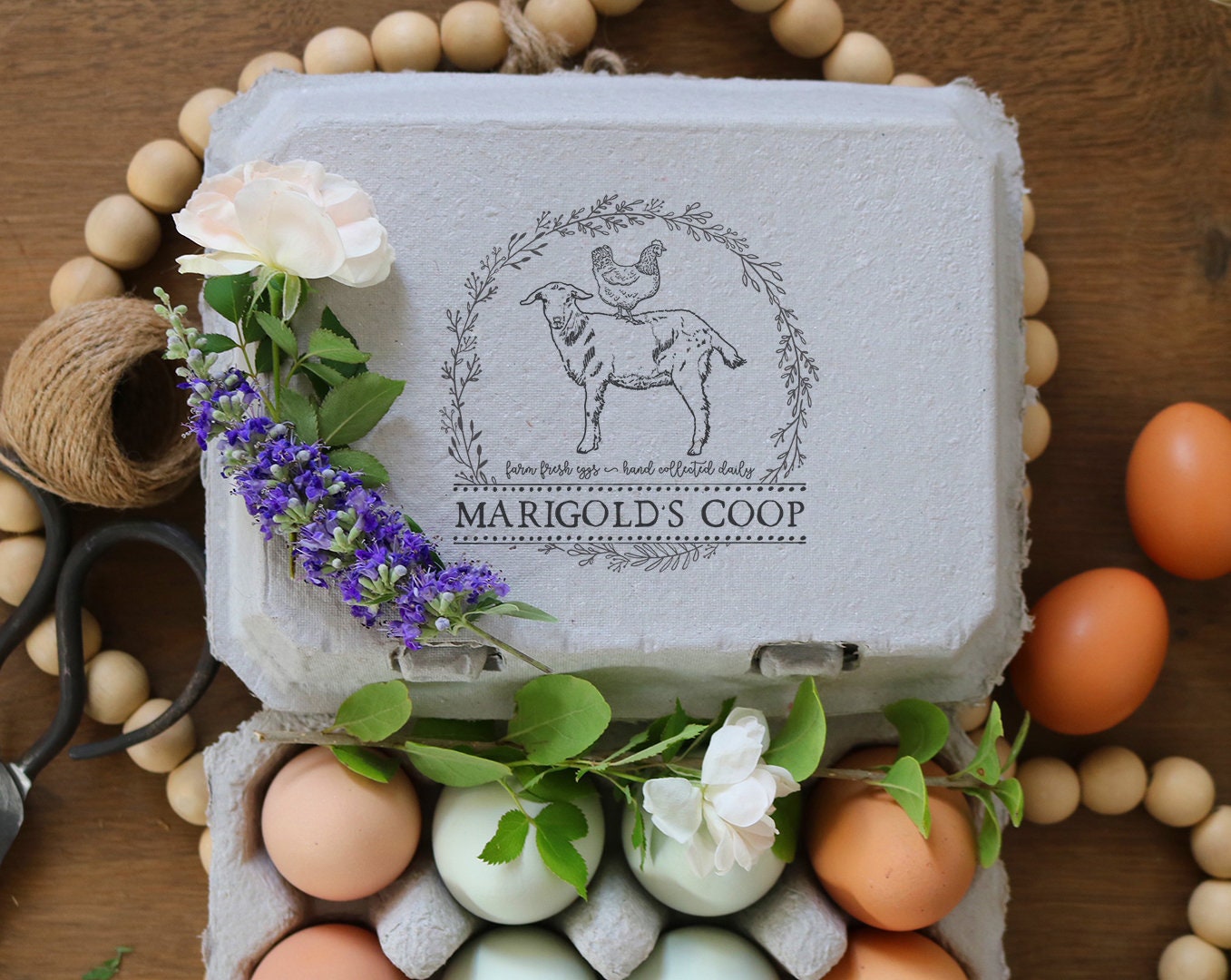 Goat and Chicken Rubber Stamp Egg Carton Stamp Farm Stamp - Etsy