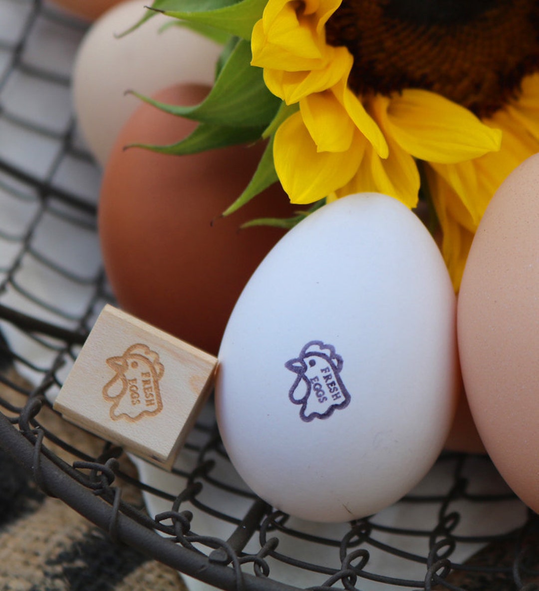 Egg Carton Rubber Stamp - Farm Stamp - Fresh Chicken Eggs - Chicken ...