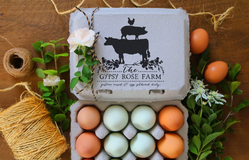 Custom Rubber Stamp - Egg Carton Stamp - Farm Stamp - Fresh Chicken ...