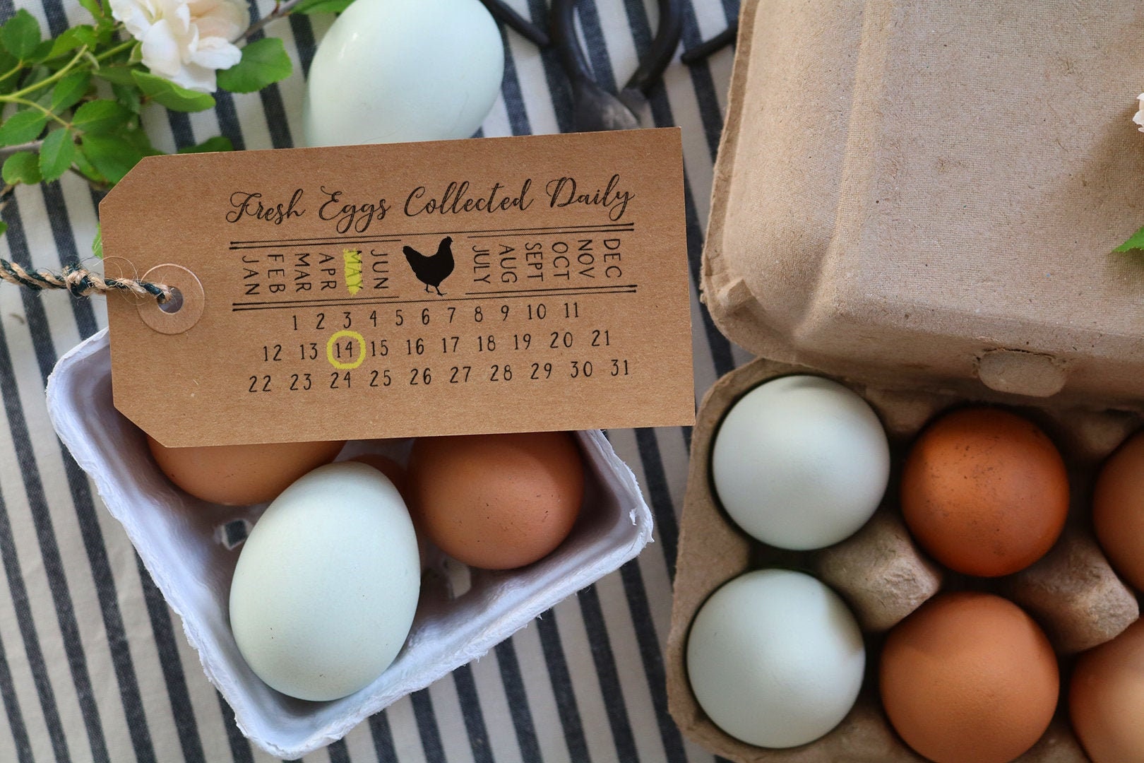 Fresh Eggs Collected Date Stamp Chicken Eggs Date Gathered Etsy